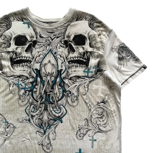 MMA Elite Skull Cross Grunge Cyber Y2K Style T-shirt - Etsy