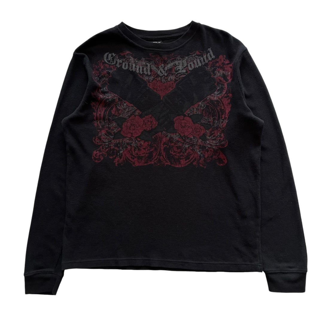 MMA Elite Roses Wing Grunge Cyber Y2K Thermal Style Long Sleeve - Etsy