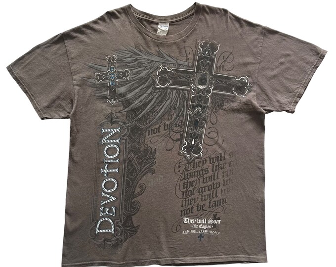 Devotion Cross Wing Grunge Cyber Y2K Style T-shirt - Etsy