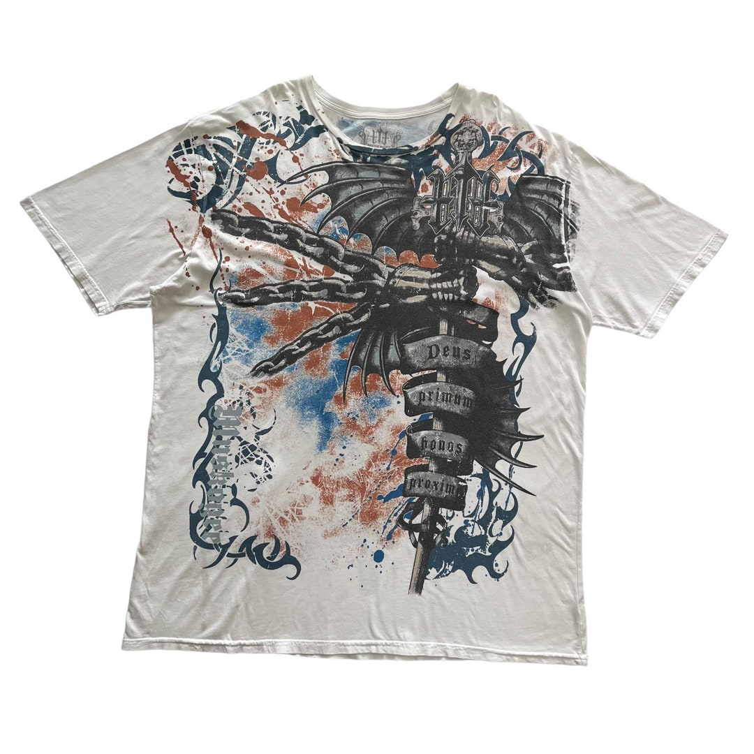 Muskogee Cross Wing Grunge Cyber Y2K Style T-shirt - Etsy