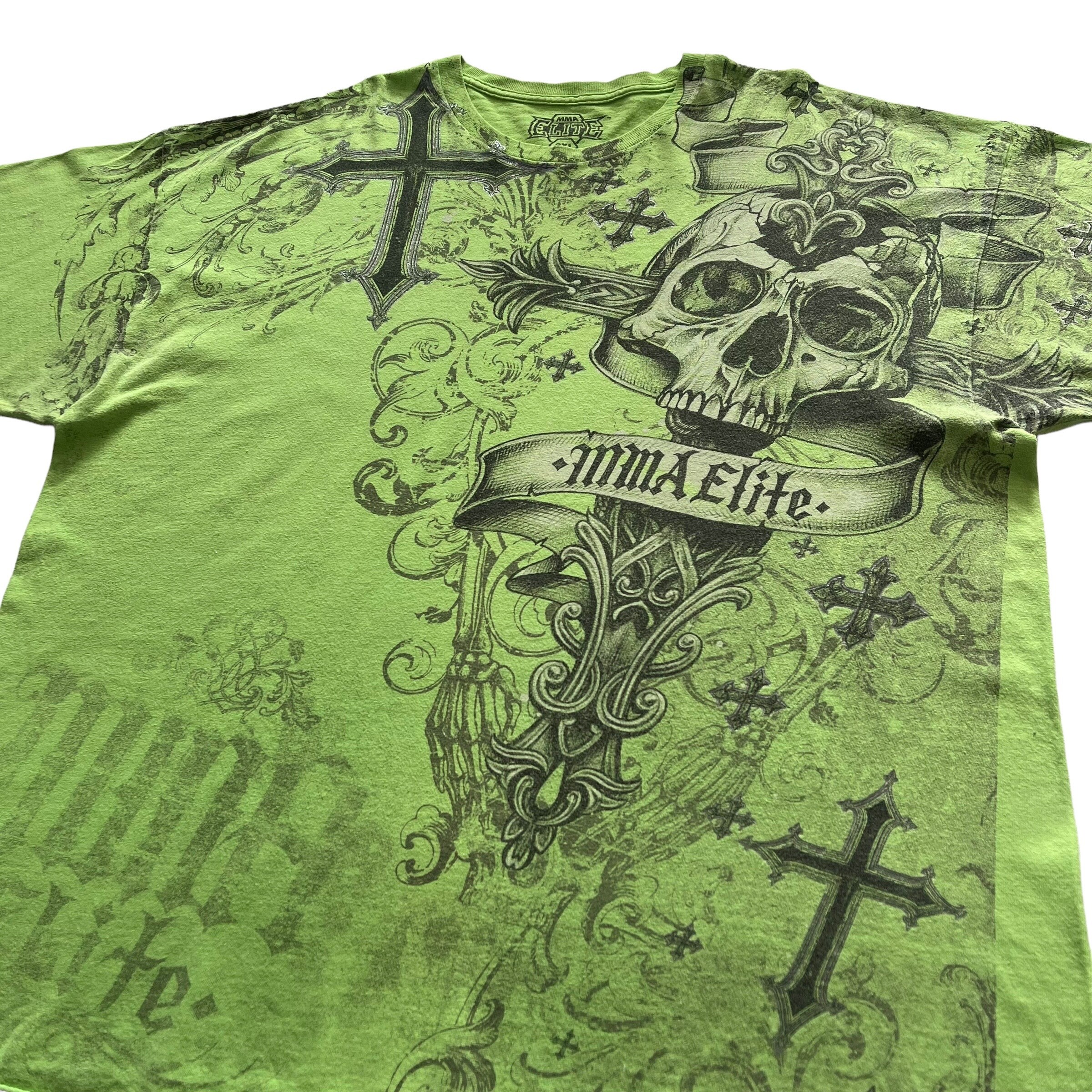MMA Elite Skull Cross Grunge Cyber Y2K Style T-shirt - Etsy