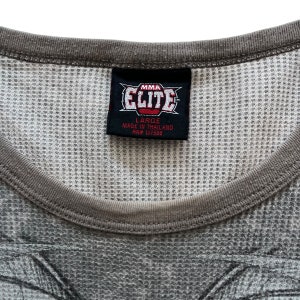 MMA Elite Skull Cross Wing Grunge Cyber Y2K Thermal Style Long Sleeve ...