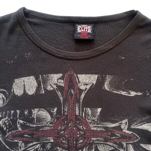 MMA Elite Skull Cross Grunge Cyber Y2K Thermal Style Long Sleeve - Etsy