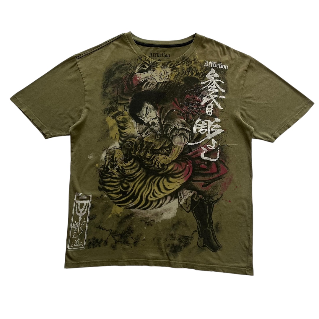 Affliction Heroes & Demons Samurai Japanese Grunge Cyber Y2K Style T ...