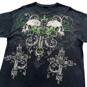 Skull Cross Grunge Cyber Y2K Style T-shirt - Etsy