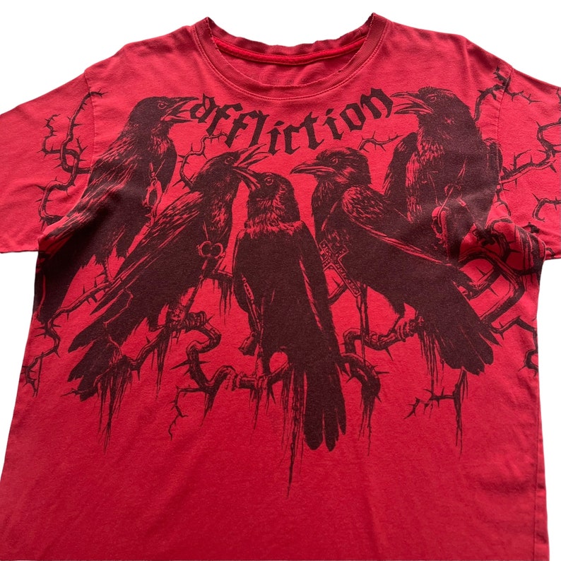 Affliction Crows Grunge Cyber Y2K Style T-shirt - Etsy