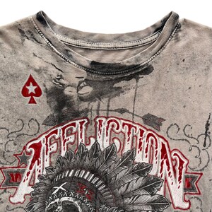 Affliction Skull Reversible Grunge Cyber Y2K Style T-shirt - Etsy