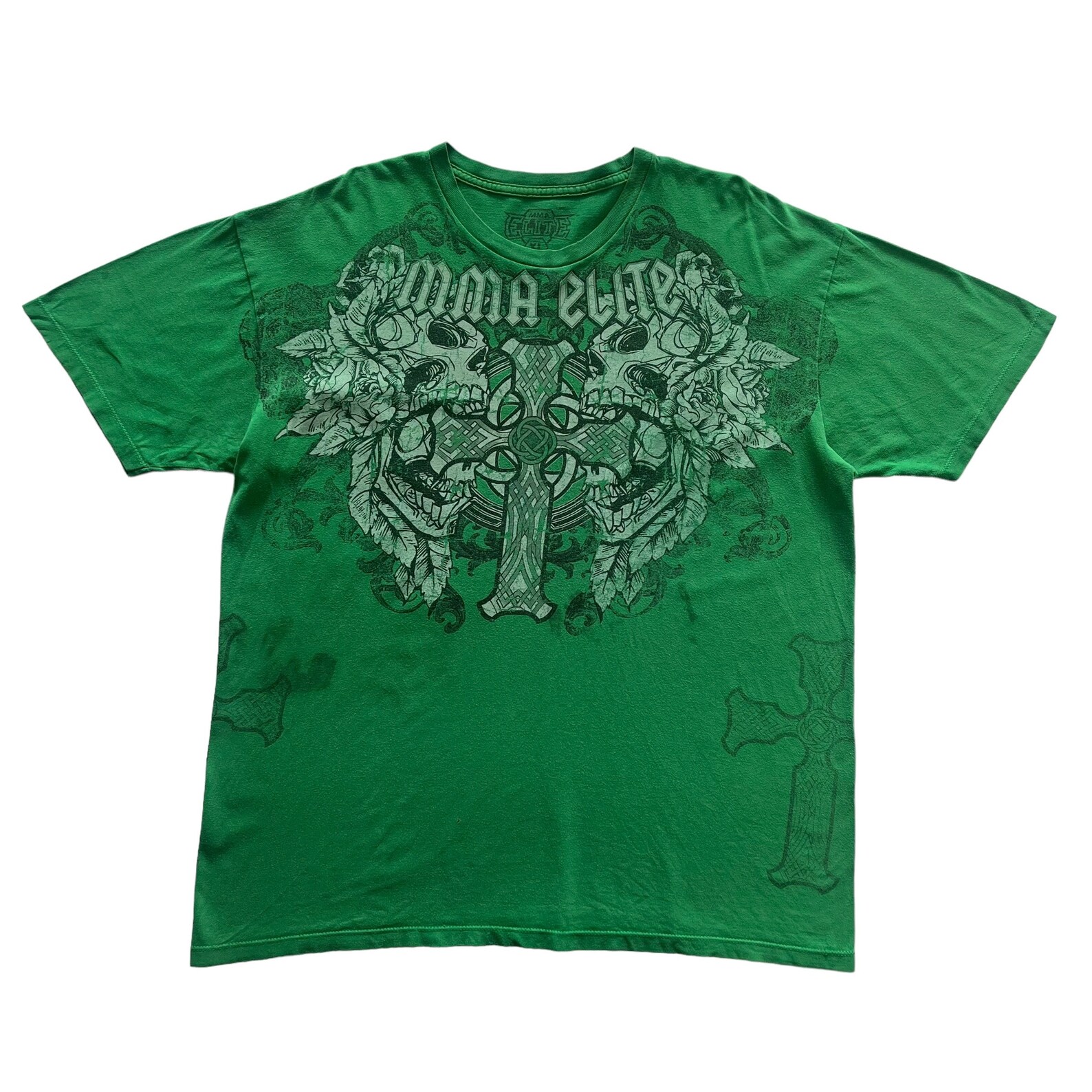 MMA Elite Skull Cross Grunge Cyber Y2K Style T-shirt - Etsy