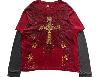 MMA Elite Cross Wing Grunge Cyber Y2K Style Long Sleeve - Etsy