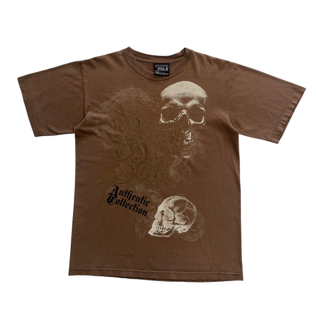 Southpole Skull Grunge Cyber Y2K Style T-shirt - Etsy