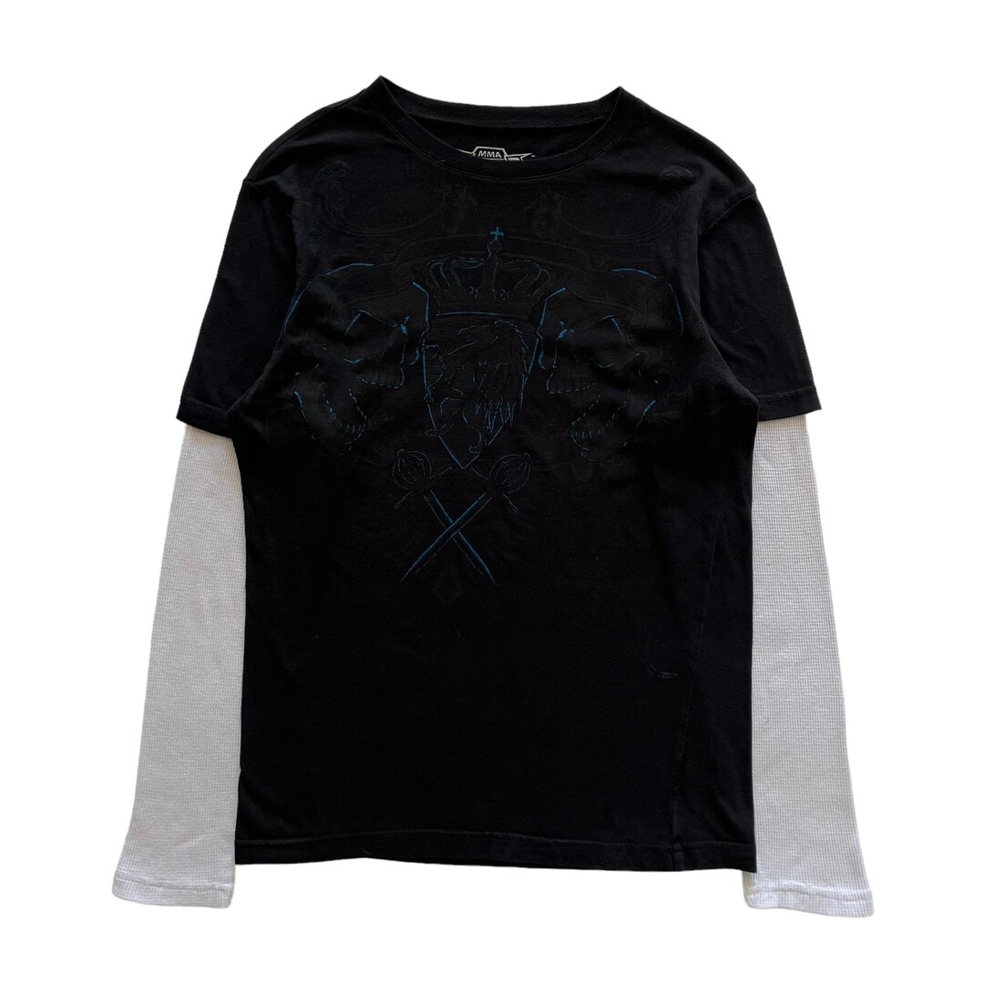 MMA Elite Skull Doble Capa Grunge Cyber Y2K Estilo Manga Larga - Etsy ...