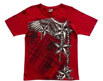 Hybrid Skull Star Grunge Cyber Y2K Style T-shirt - Etsy