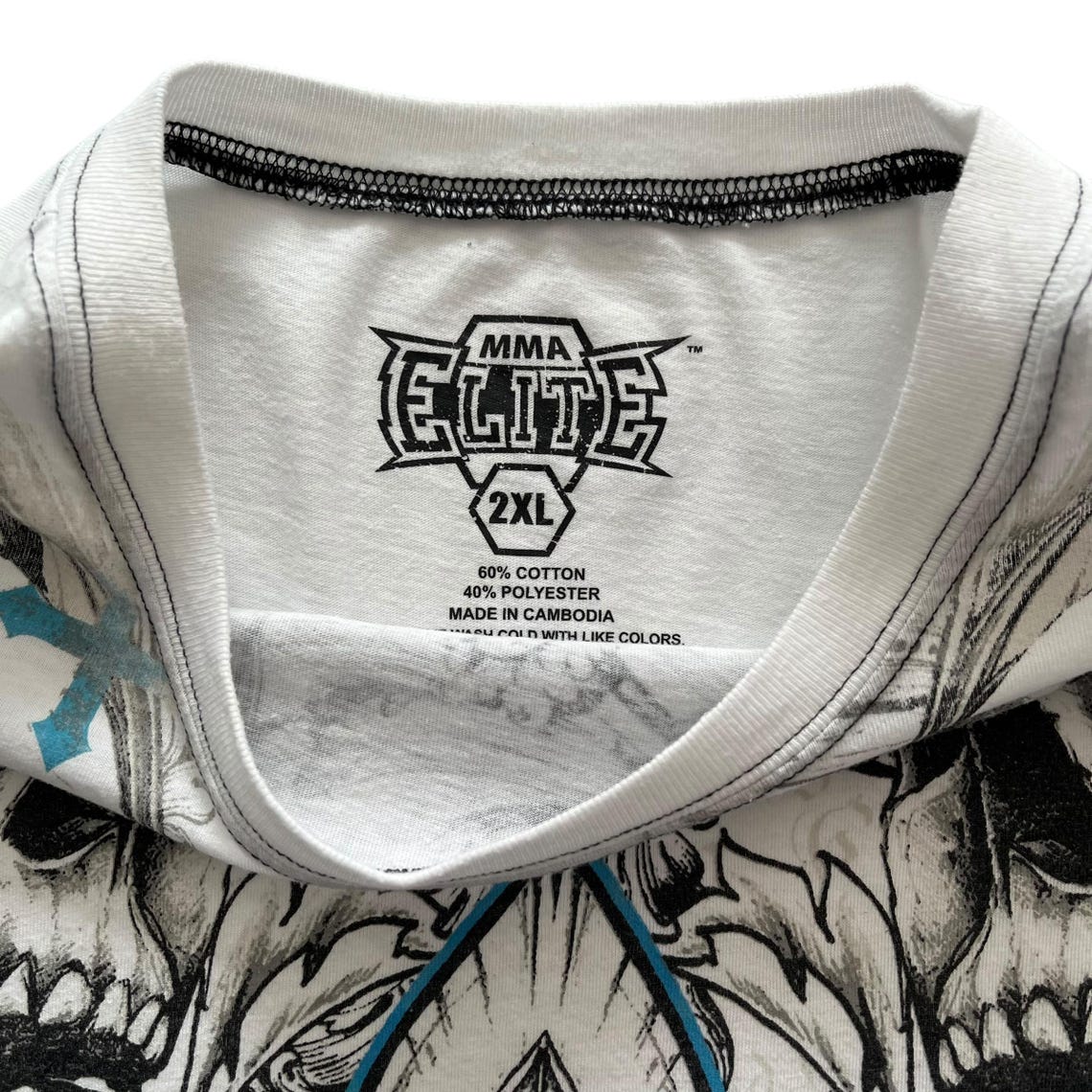 MMA Elite Skull Cross Grunge Cyber Y2K Style T-shirt - Etsy