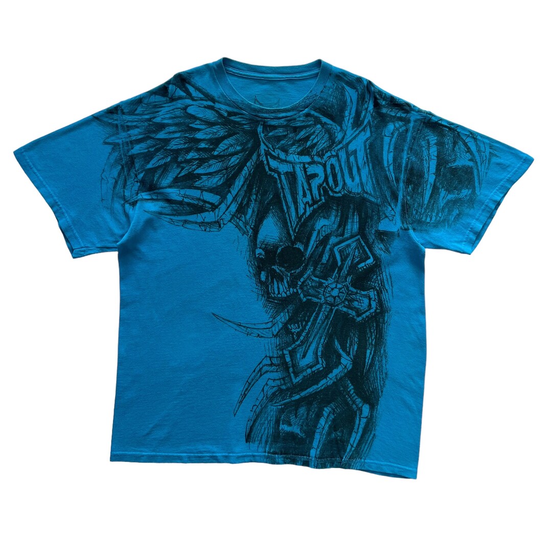 Tapout Skull Cross Wing Grunge Cyber Y2K Style T-shirt - Etsy