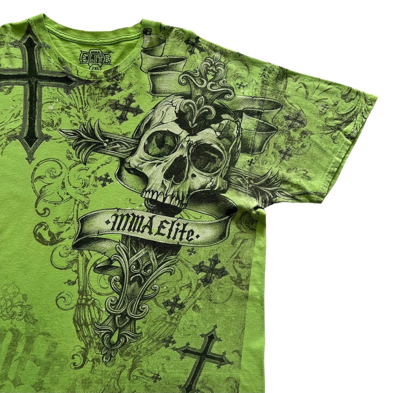 MMA Elite Skull Cross Grunge Cyber Y2K Style T-shirt - Etsy