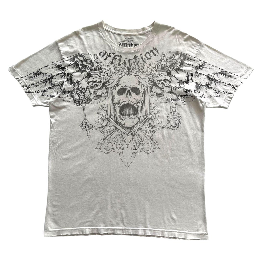 Affliction Fedor Emelianenko Skull Cross Wing Signature Series Grunge ...