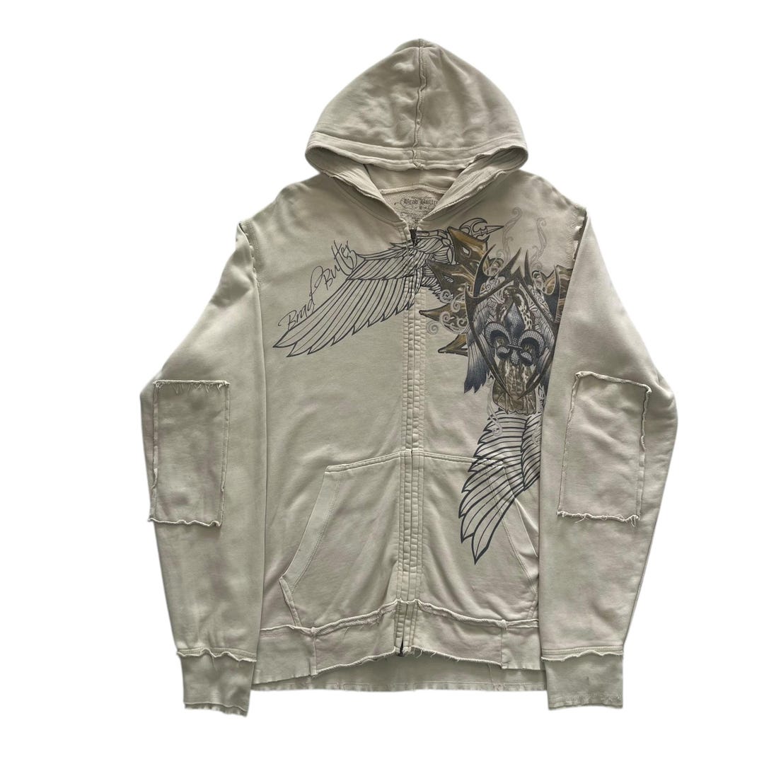 Brad Butter Cross Wing Grunge Cyber Y2K Style Zip up Hoodie - Etsy