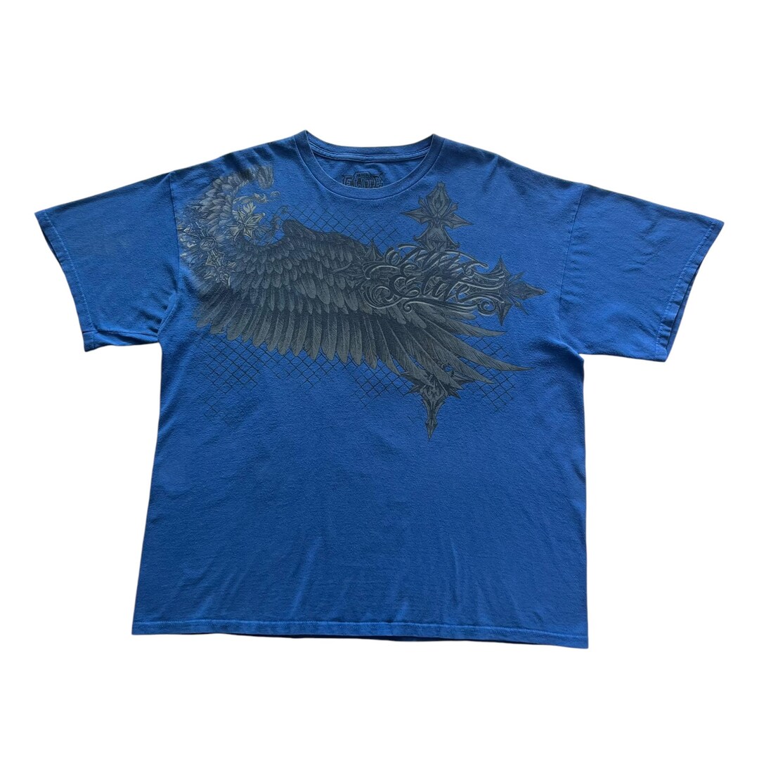 MMA Elite Cross Wing Grunge Cyber Y2K Style T-shirt - Etsy