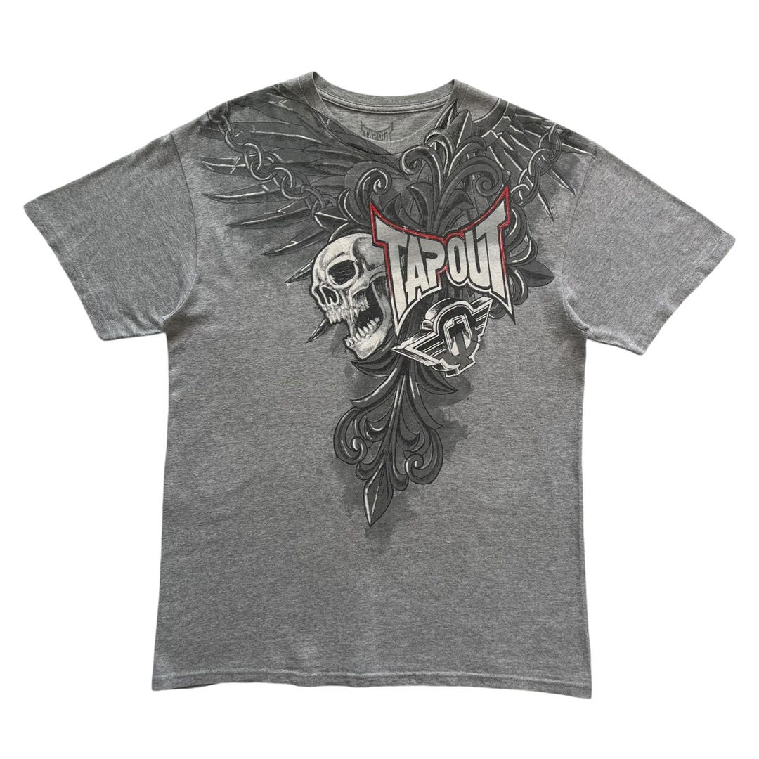 Tapout Skull Cross Wing Grunge Cyber Y2K Style T-shirt - Etsy