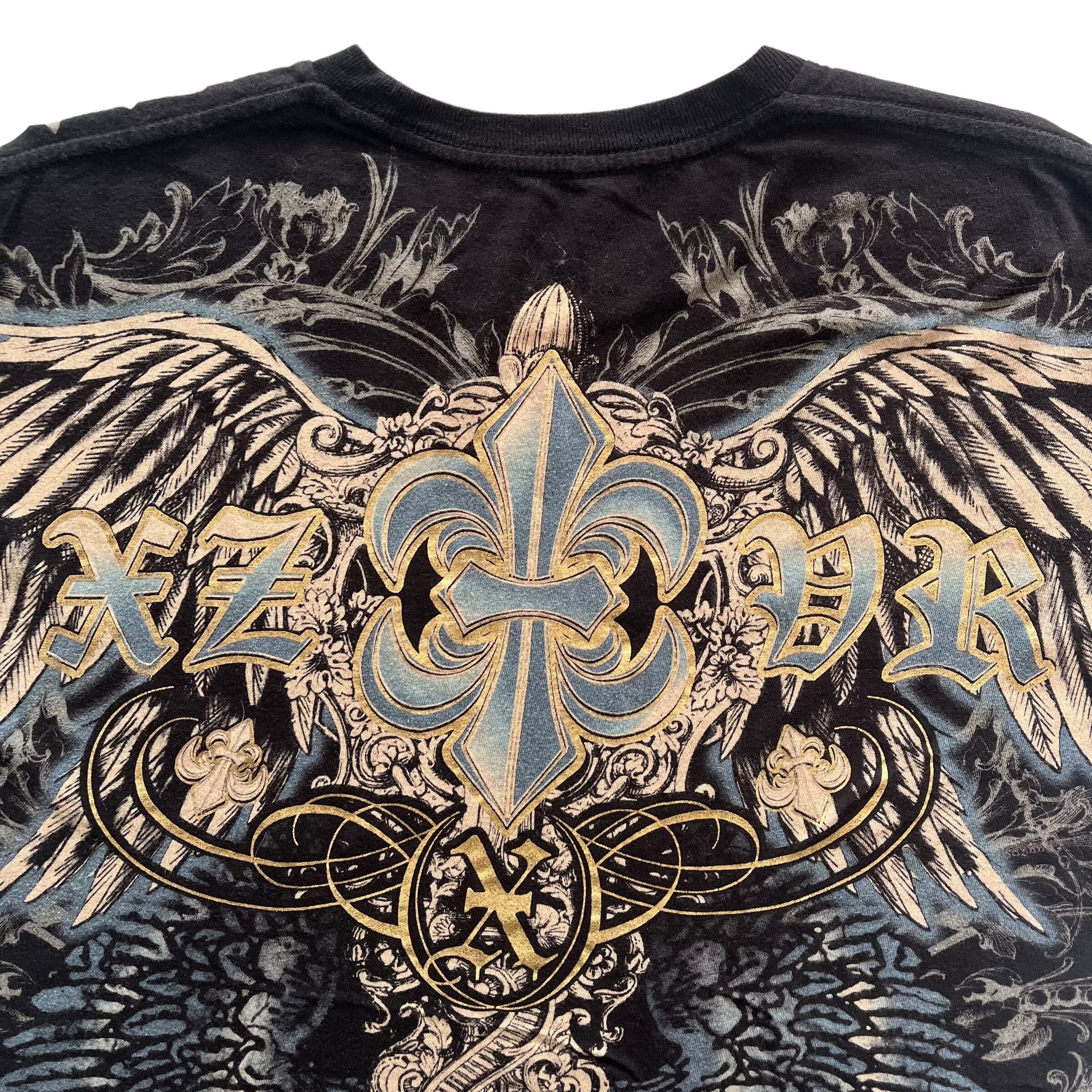 Xzavier Cross Wing Rhinestone Grunge Cyber Y2K Style T-shirt - Etsy
