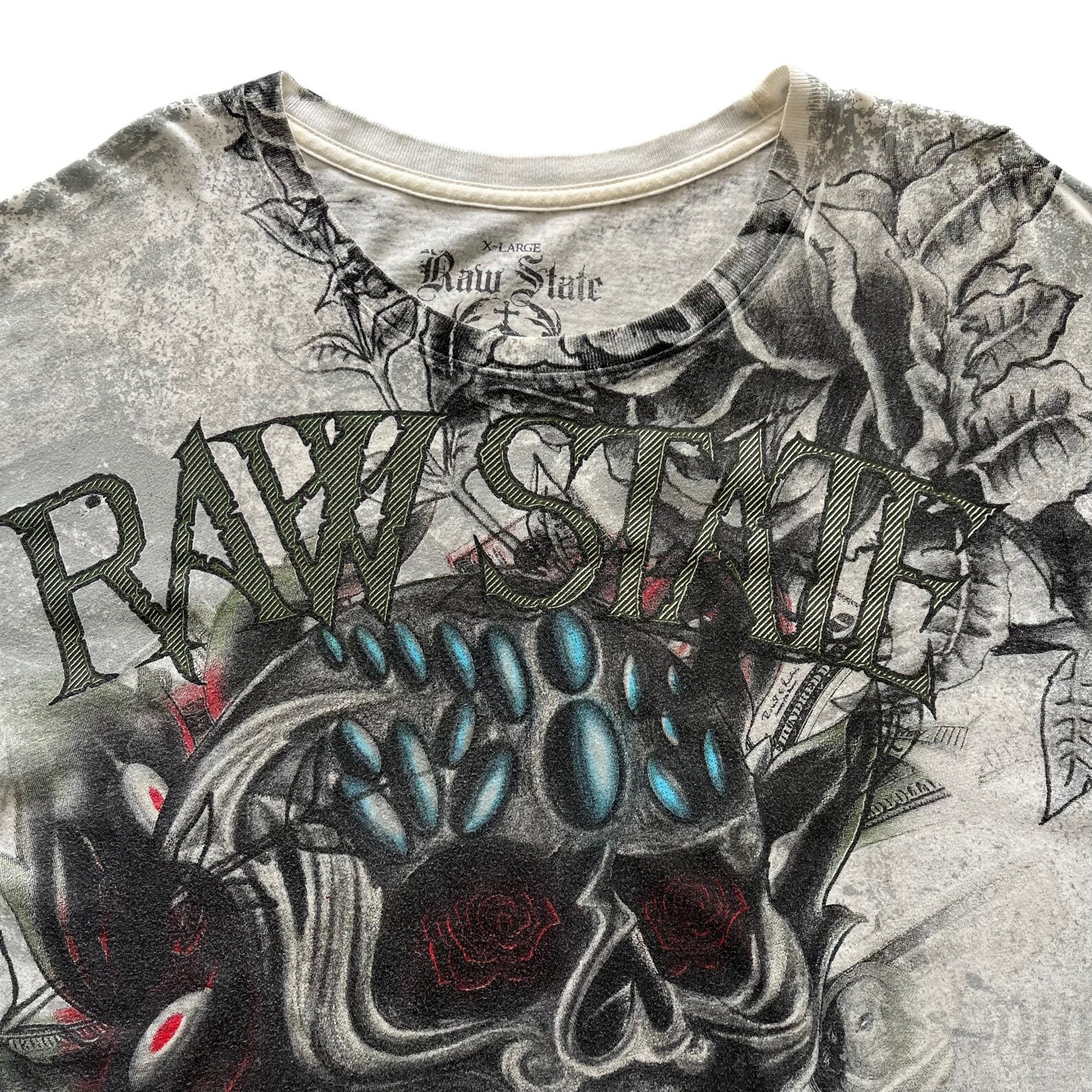 Raw State Skull Grunge Cyber Y2K Style T-shirt - Etsy