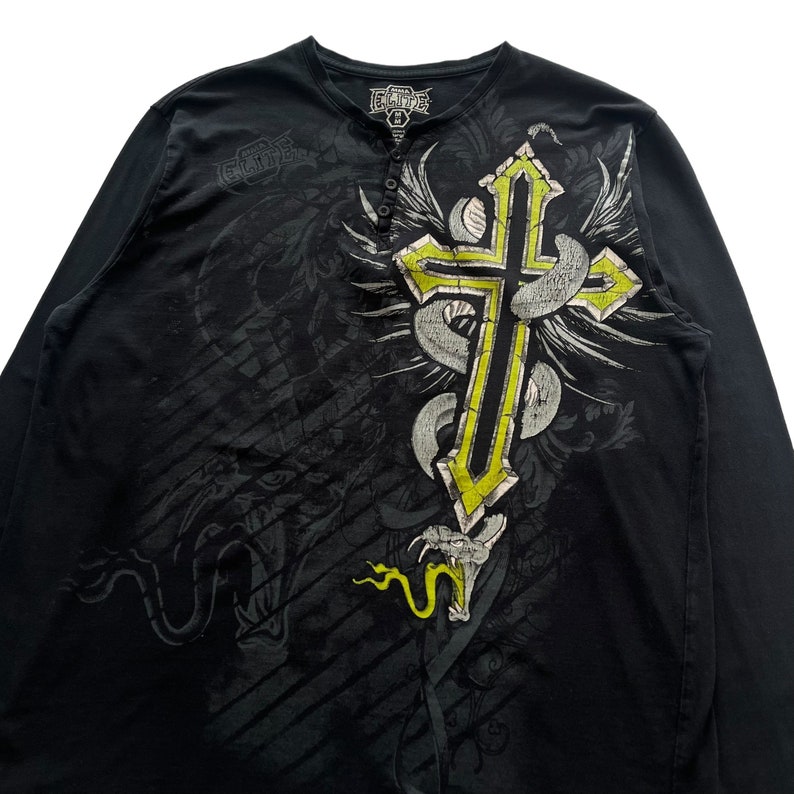 MMA Elite Cross Wing Grunge Cyber Y2K Style Long Sleeve - Etsy