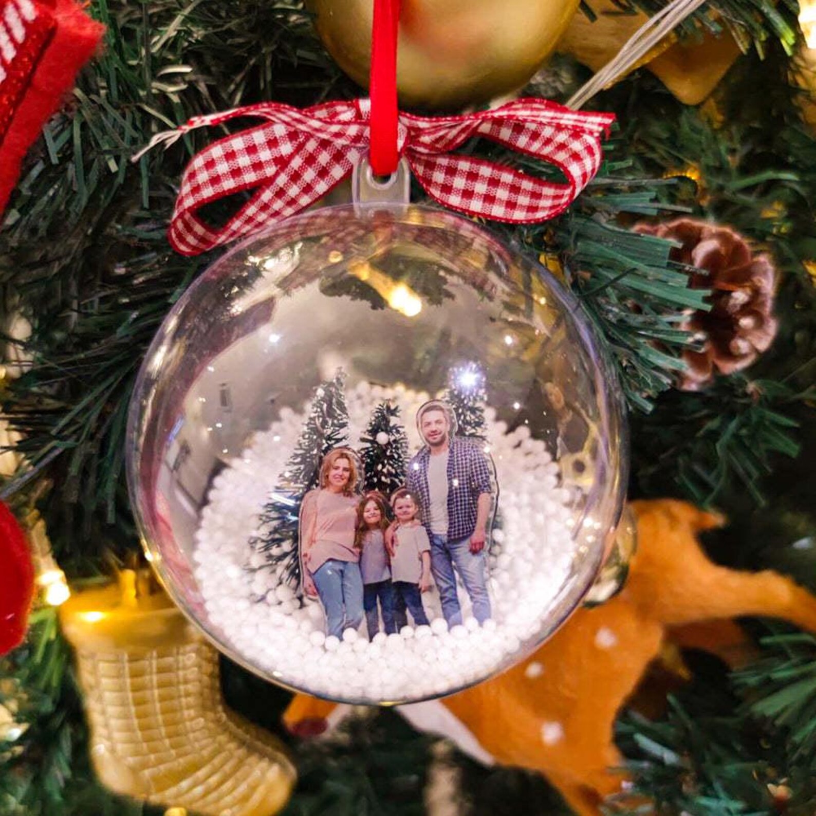 Custom Photo Christmas Ball Ornament Personalized 3D Ball Ornament for ...