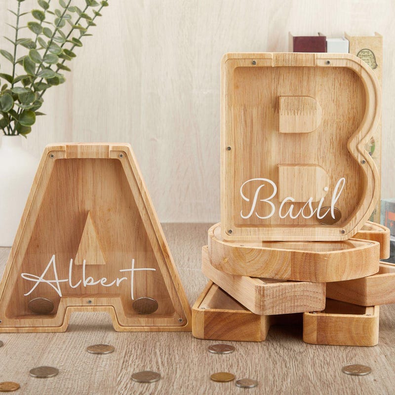 Wooden Coin Bank - Etsy