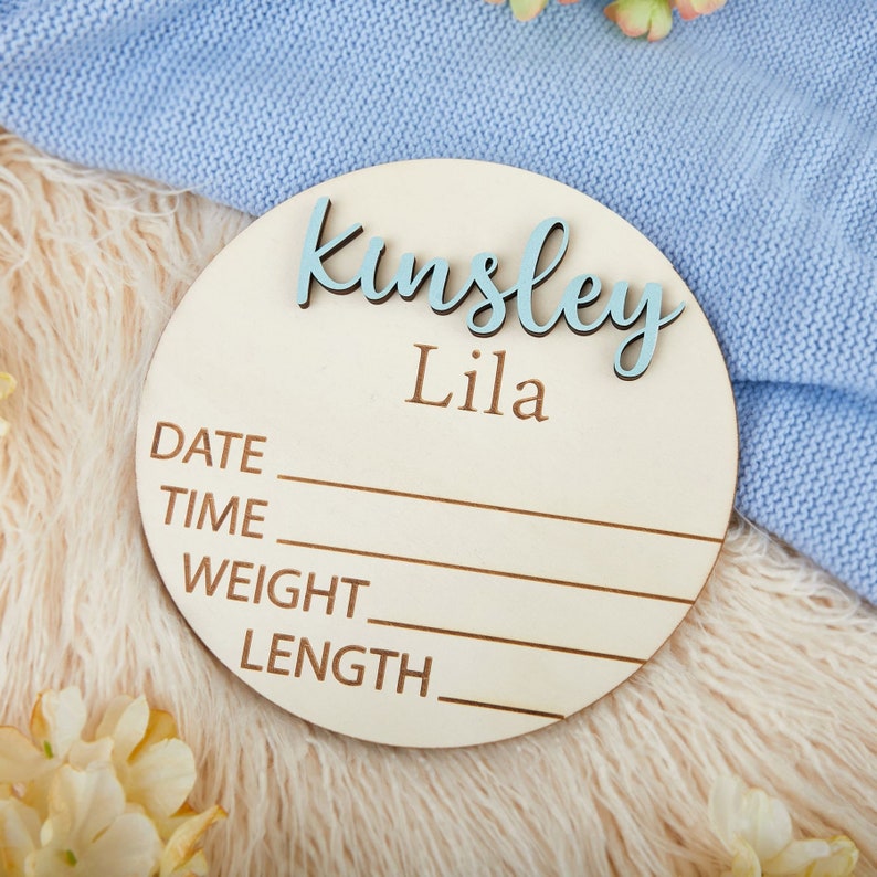 Baby Announcement Sign With Birth Stats | Footprint Sign for Newborn ...