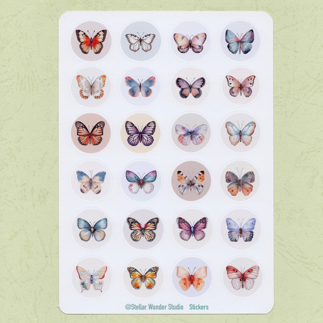 Circular Stickers—round Butterfly Bliss: Flutter Into Enchantment With ...