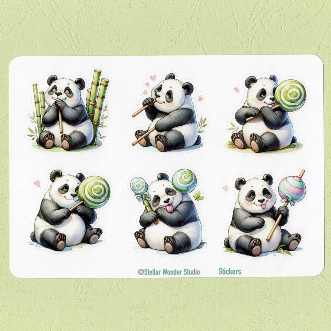 Sticker Sheet - Panda | Lollipop | Happy Hour | Cute Animals | Festival ...
