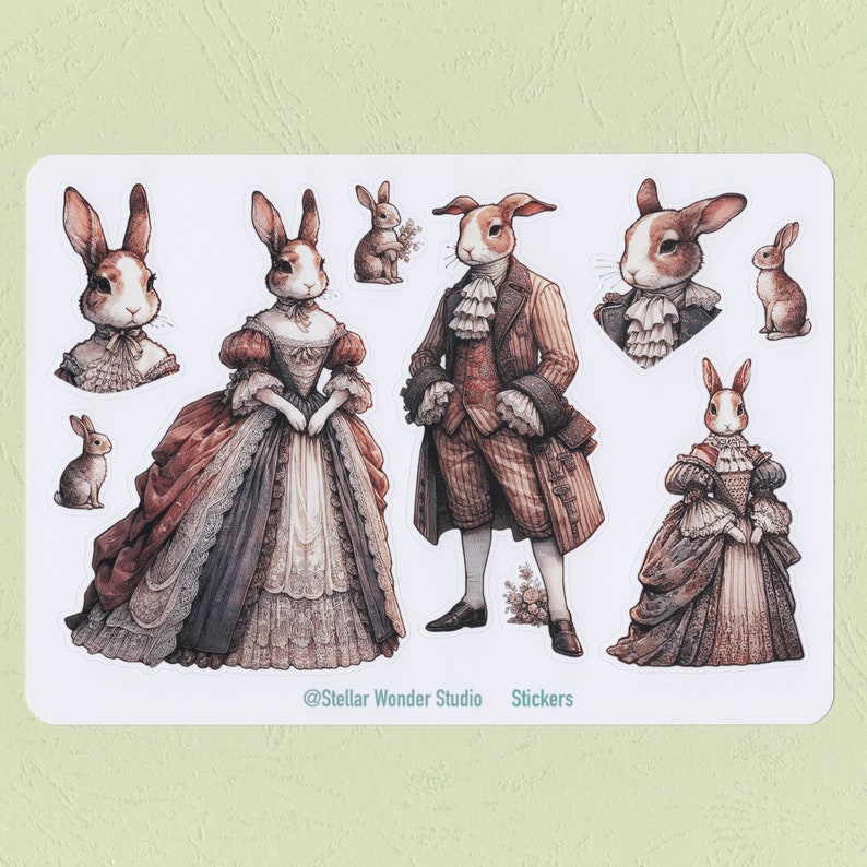 Sticker Sheet Easter Vintage Animals the Bunny Party Jumbo Stickers ...