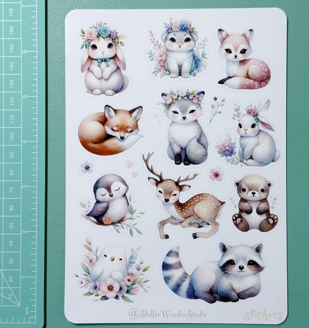 Sticker Sheet Cute Animals Festival Journal Planner Scrapbook gift ...