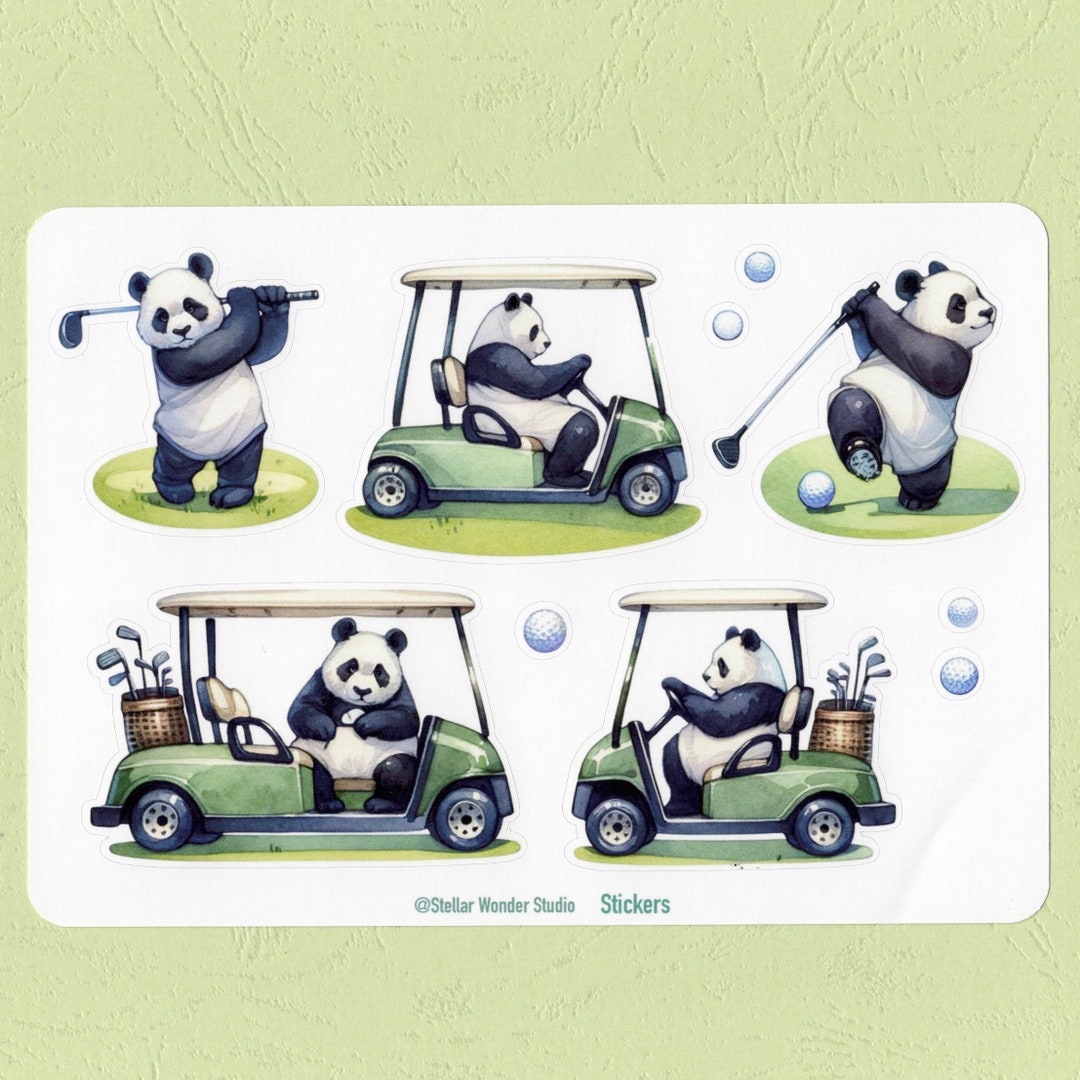 Sticker Sheet - Panda | Golf | Sports| Cute Animals | Festival ...