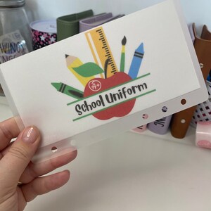 School (apple Design) A6 VELLUM Wallet, Cash Stuffing, Back to School ...