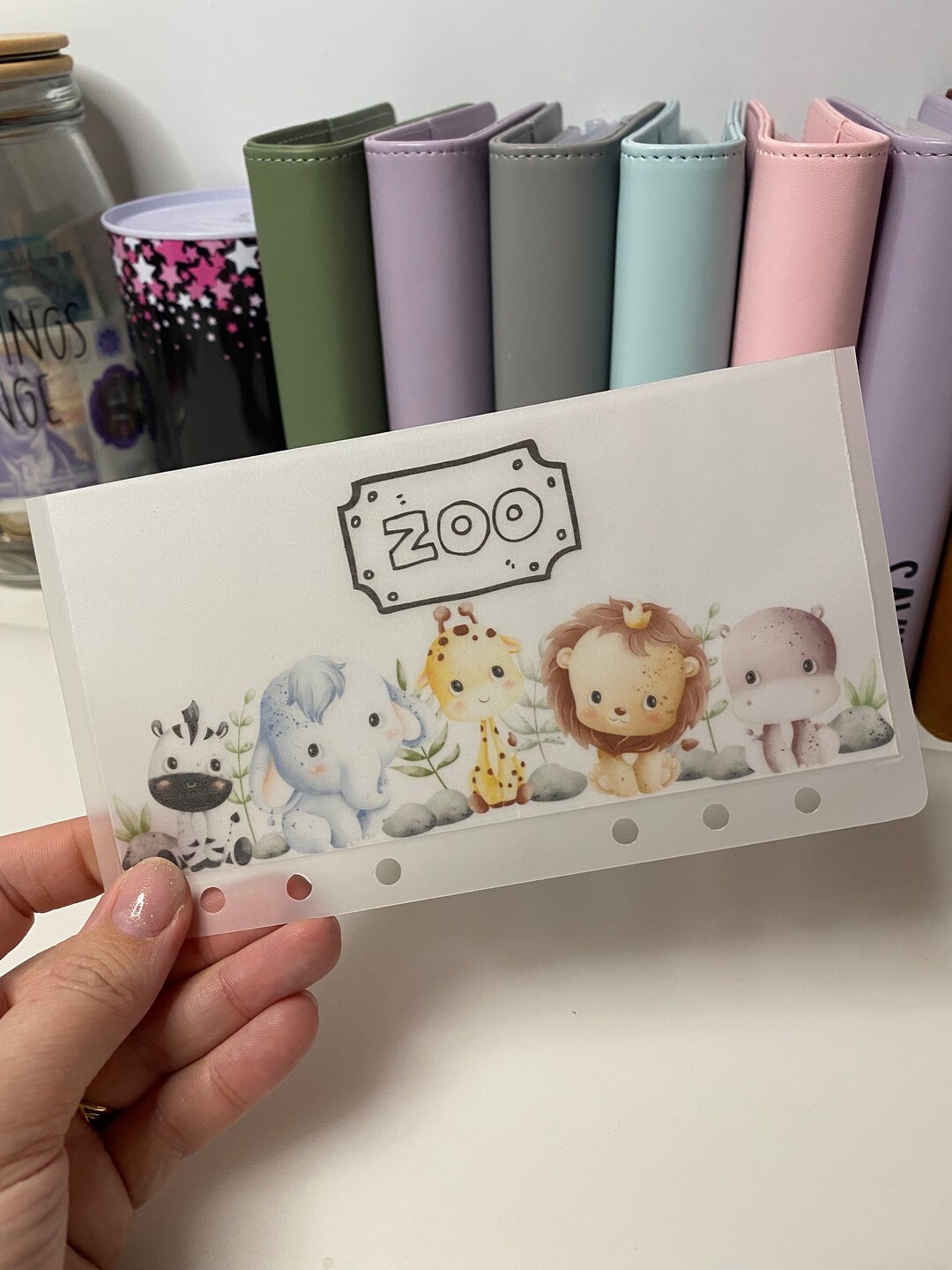 Zoo A6 VELLUM Tracker and Wallet, Cute Animal Design, Cash Stuffing ...