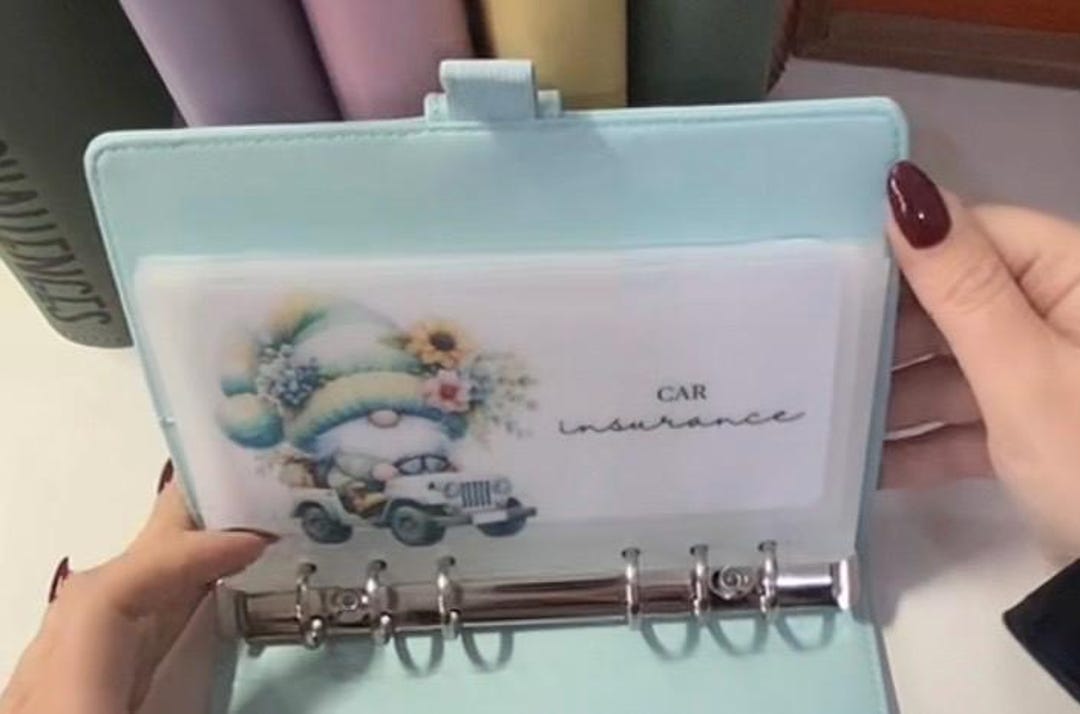 Car Gonk Binder With Trackers and Wallets, Cash Stuffing, Budgeting, A6 ...