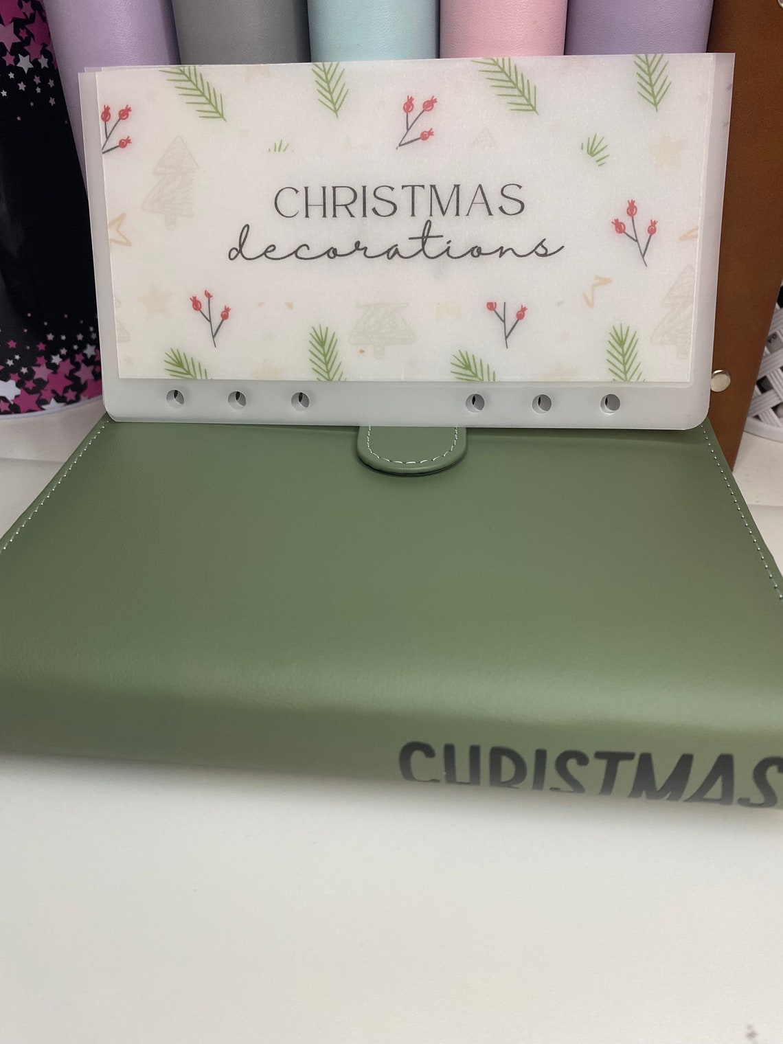 Christmas BUNDLE OF 7 Vellum Wallets, Green Design - Etsy UK
