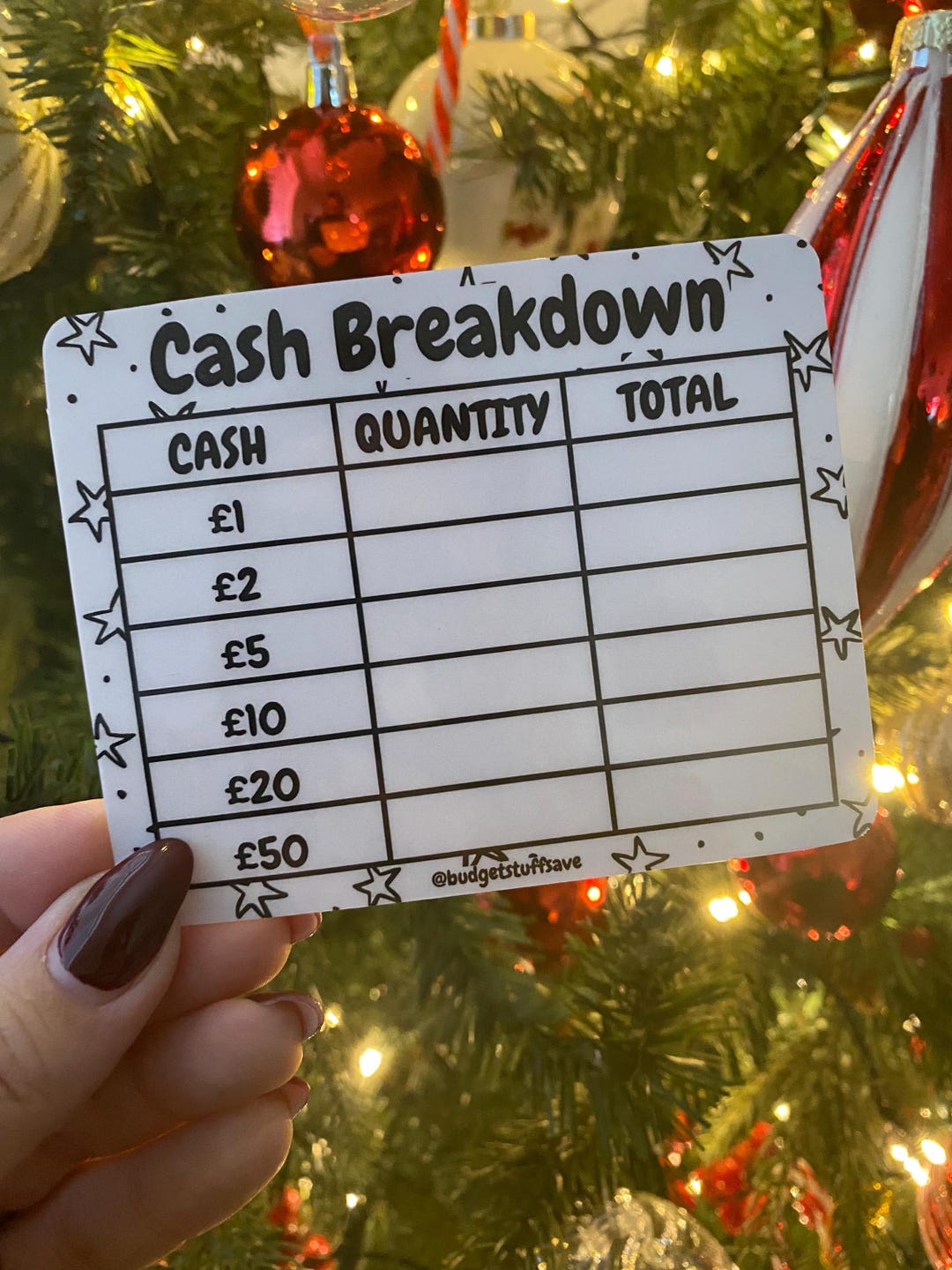 Cash Breakdown Tracker for Bank or Post Office, Cash Stuffing ...