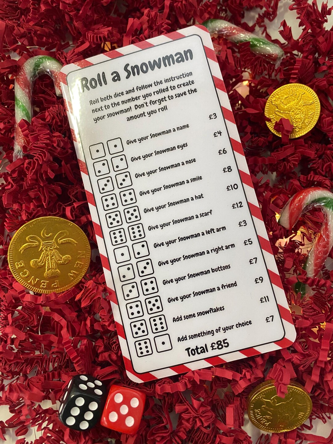 Roll a Snowman Christmas Savings Game, Cash Stuffing, Budgeting - Etsy