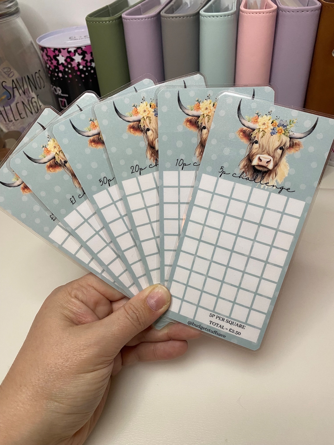 Highland Cow Coin Savings Trackers, Cash Stuffing, Budgeting, Small ...