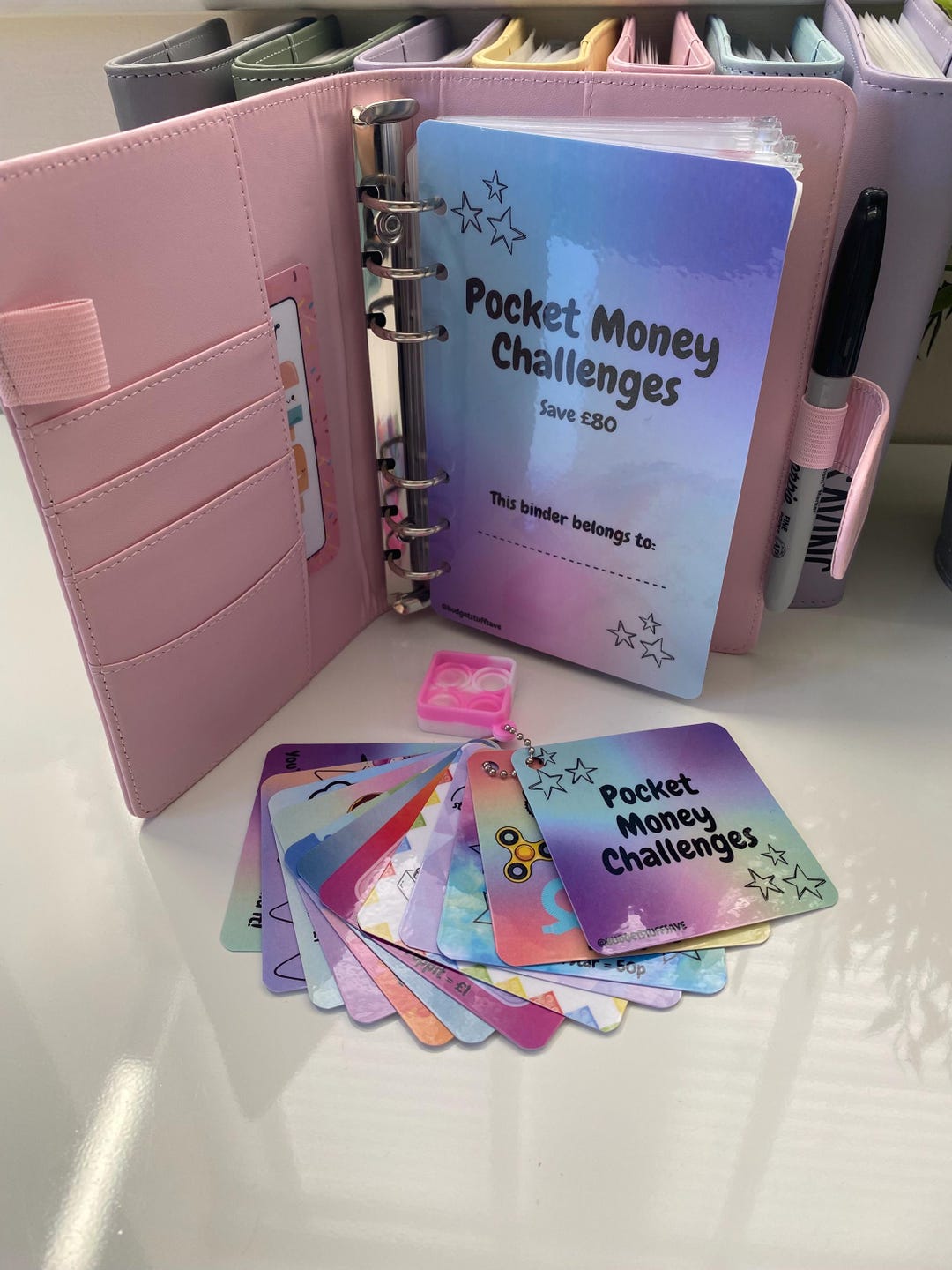 Kids Pocket Money Challege Binder Bundle, Cash Stuffing, Budgeting ...