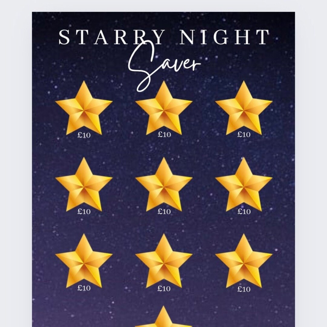Starry Night Savings Tracker and Vellum Wallet, Cash Stuffing, Budgeting, A6 Binder, Save Money ...
