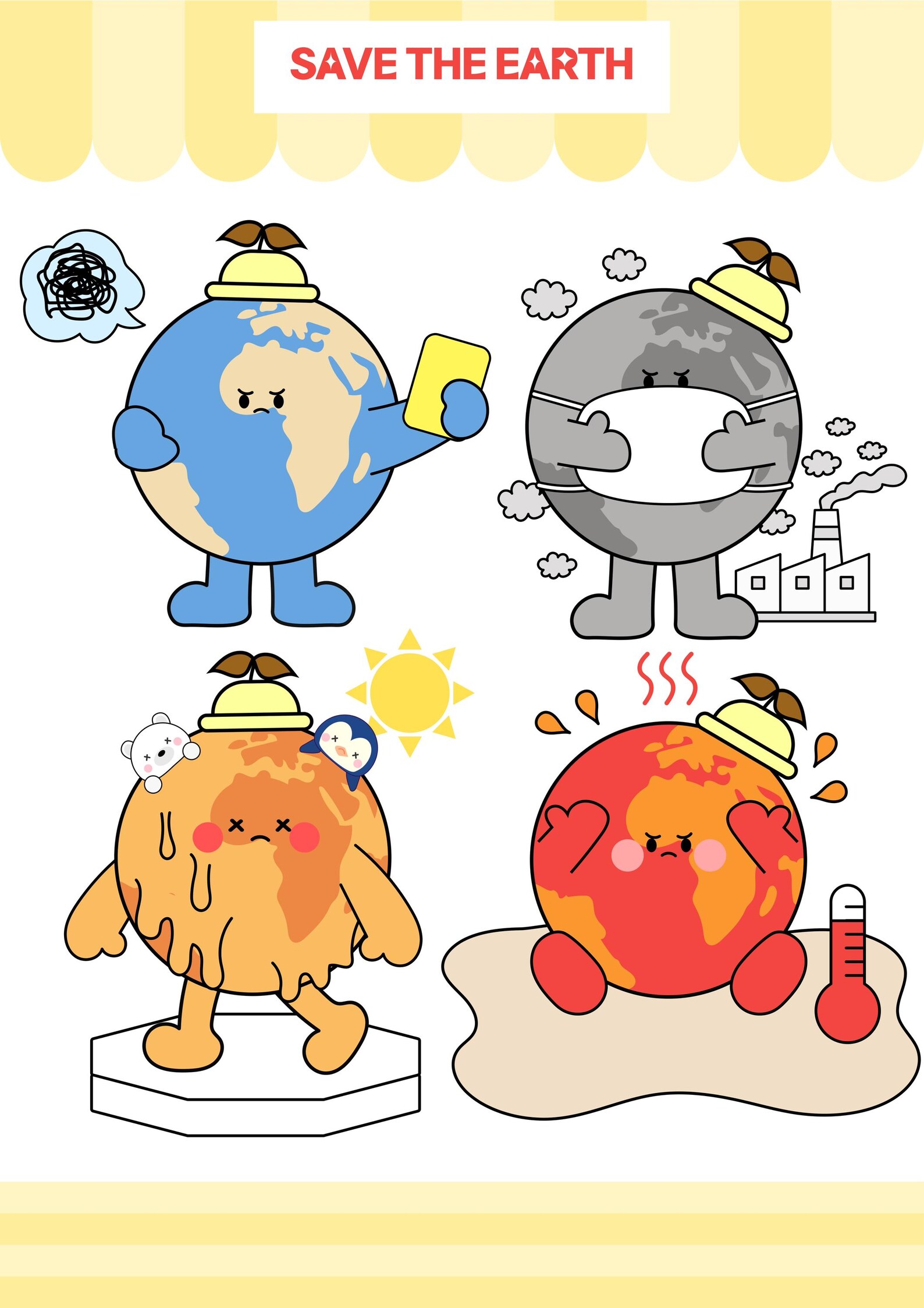 Earth Character Vector Illustration (arbor Day, Earth Day ...