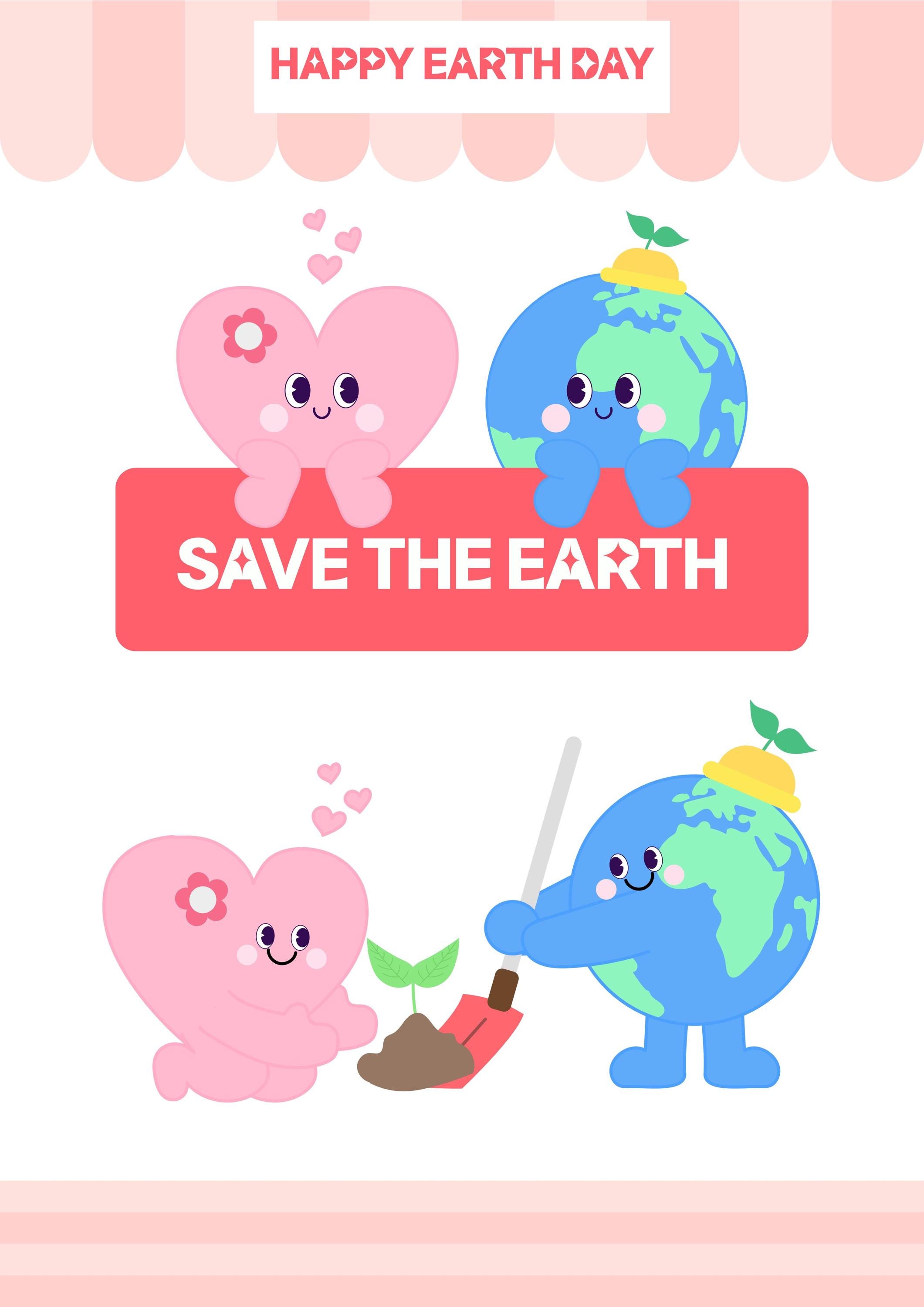Earth Character Vector Illustration (arbor Day, Earth Day ...