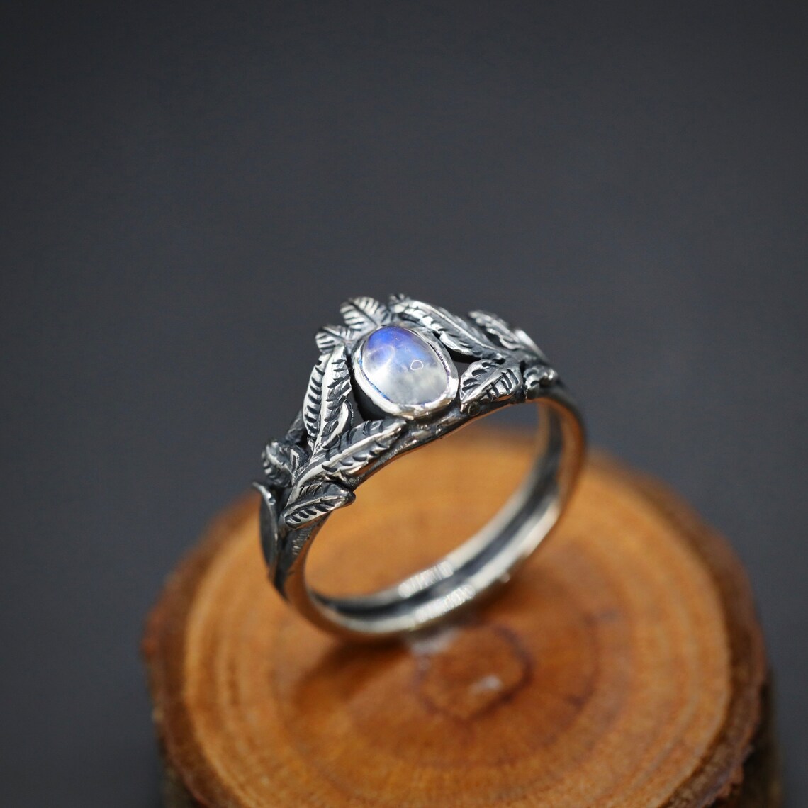 Handmade Moonstone Ring - Leaf Ring Design - June Birthstone - Etsy