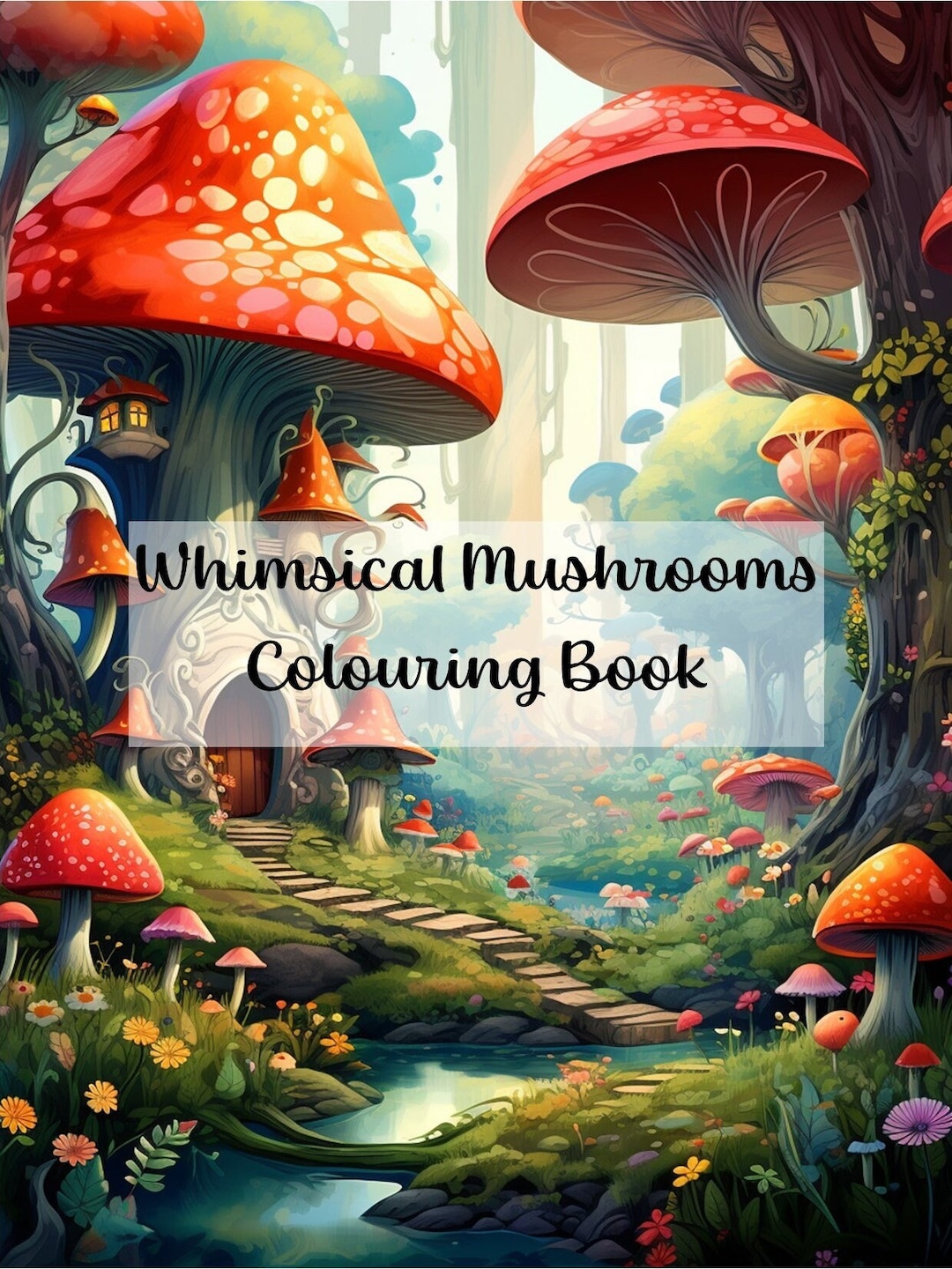 Whimsical Mushrooms Colouring Book Colouring for Adults A4 PDF Digital ...