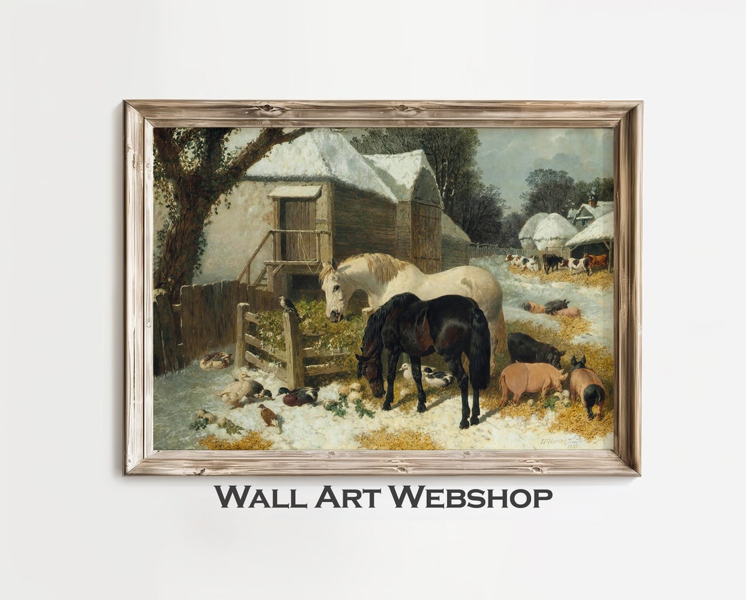Winter Serenity on a Rustic Farm Enchanting Digital Art for Sale Online ...