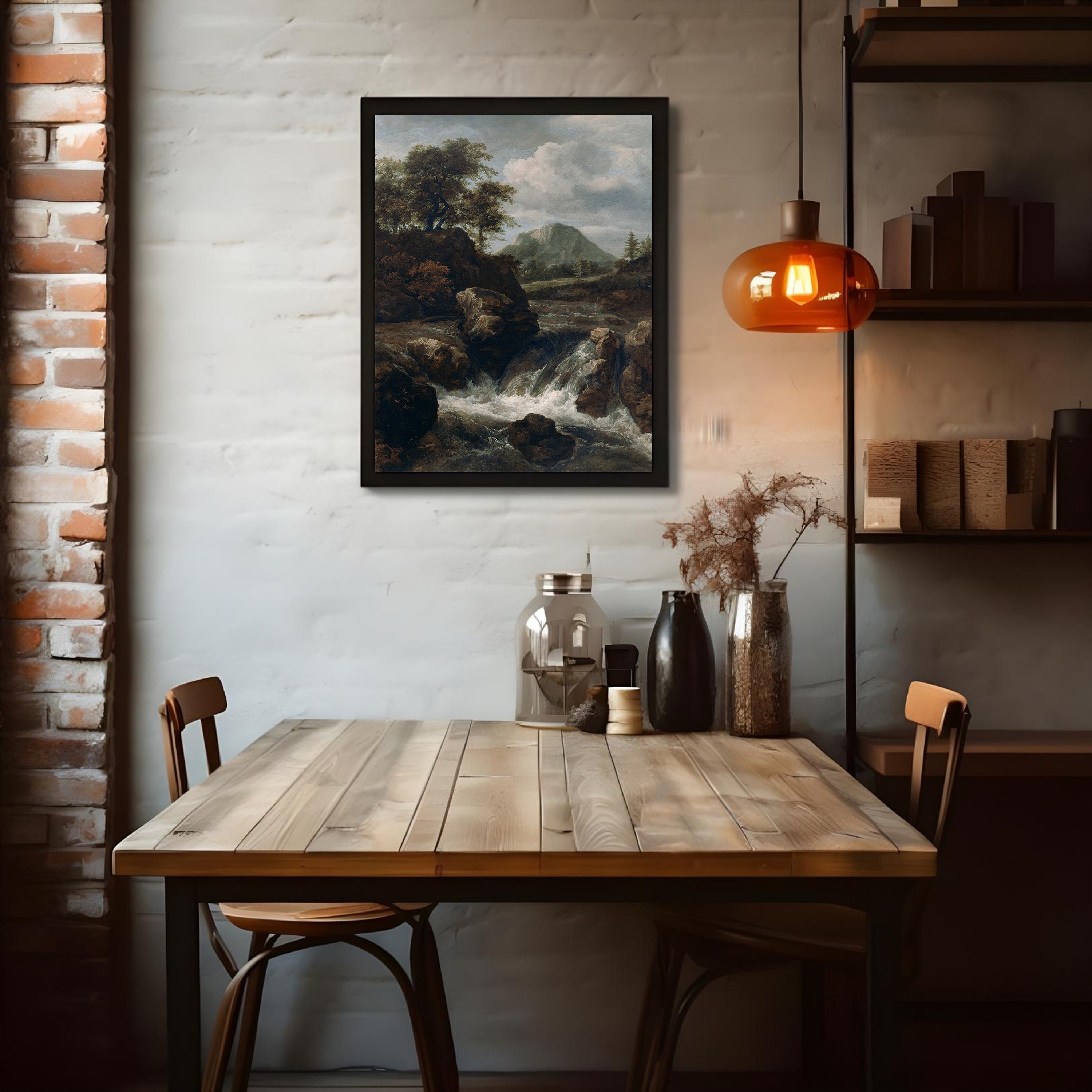 Majestic Flowing River Art, Stunning Landscape Painting With Water ...