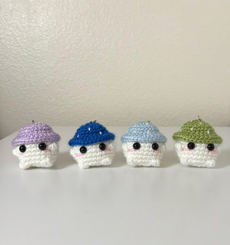 Crochet Mushroom Boy Keychain, Cute Handmade Backpack Charm, Amigurumi ...